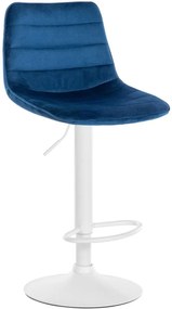 Bhm germany Barová židle Lex, samet, bílá podnož / modrá