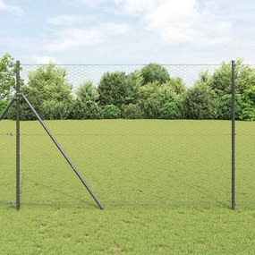 Hexagonální kotvení plotu 25 x 1,5 m Ocel potažená PVC Šedá 3352827