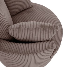 Relaxační otočné křeslo, tmavě hnědá, SALTER