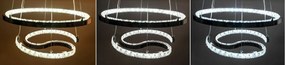 Toolight Toolight, LED závěsné křišťálové svítidlo s dálkovým ovládáním APP773-2CP, chromová, OSW-05024