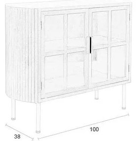 Vitrína z kaučukového dřeva v přírodní barvě 100x80x38 cm Yaz – White Label