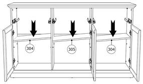 Obývací stěna LUCCA b | 3 díly | sestava E | 454,3 cm | bílá