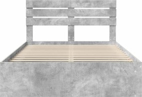 Rám postele s čelo Beton 160 x 200 cm Masivní borové dřevo 3411394