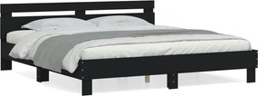 vidaXL Rám postele s čelem 180 x 200 cm kompozitní dřevo [3207399] Barva: Černá