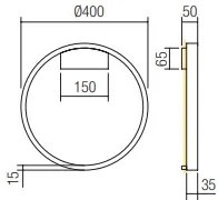 Stropní nástěnné kruhové led svítidlo REDO Febe Barva: Bílá 3000K, Ø - Průměr: Indirect 40cm