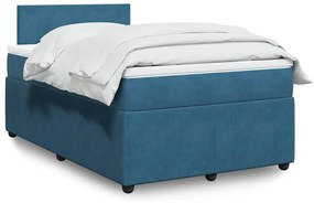 Box spring postel s matrací modrá 120 x 200 cm samet 3290008