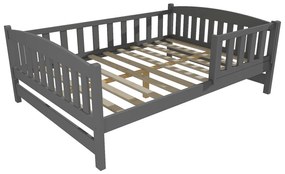 Dětská postel DP 002 XL se zábranou (Barva dřeva: barva šedá, Rozměr: 120 x 200 cm)