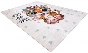 Dywany Łuszczów, Dětský kusový koberec Bambino 1960 Tiger indian white, 80x150, vícebarevná, dětský pokoj