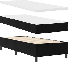 Postel s boxspringem s matrací s čelo Černý 80 x 200 cm samet 3339730