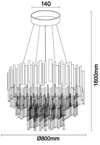Brilagi - Lustr na lanku PLAZA 11xE14/40W/230V pr. 80 cm
