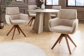 Designová otočná židle Parthenia taupe / hnědá
