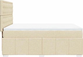 Box spring postel s matrací krémová 140x190 cm textil 3293982