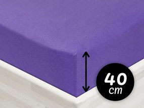 Jersey napínací prostěradlo na extra vysokou matraci JR-013 Fialové 100 x 200 - výška 40 cm