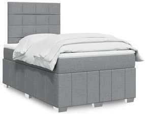 Box spring postel s matrací světle šedá 120x190 cm textil