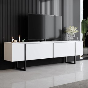 Luxe TV stolek na nožičkách, bílá / černá