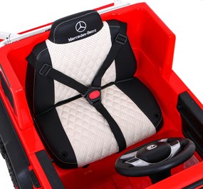 Ramiz Mercedes G63 AMG elektrické autíčko pro děti červené + dálkové ovládání + 6 EVA kol + pomalý start + MP3 + LED