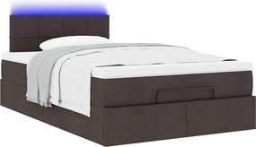Osmanský postel s matrací tmavě šedá 120x200 cm textil 3312301