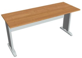 Stůl pracovní rovný 160 cm hl. 60 cm - Hobis Cross CE 1600 Dekor stolové desky: olše, Dekor lamino podnože: šedá, Barva nohou: Stříbrná