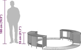 vidaXL Obruba k vířivce polyratan a masivní akáciové dřevo [3270640] Barva: Černá