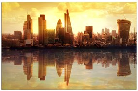 Obraz na plátně - Západ slunce Londýn 128A (100x70 cm)