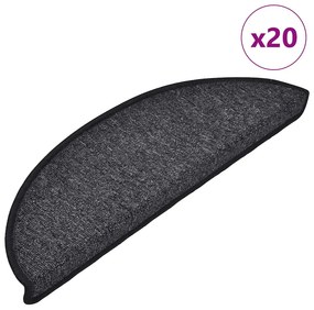 Schodové rohože 20 ks 56 x 17 x 3 cm antracitové půlkulaté 3365781