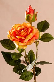 Paramit Dekorační květina umělá růže oranžová 48 cm