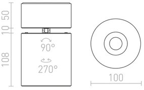 RED - Design Rendl - R12840 - LED Bodové svítidlo CONDU LED/20W/230V černá