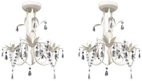 Křišťálové lustry 2 ks elegantní bílé 278738