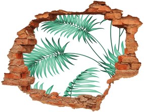 Wallmuralia 3D díra na zeď Tropické listí 90x70 cm