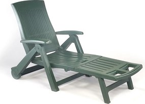 Zahradní lehátko ZIRCONE, 72×195×101 cm, tmavě zelená I.P.A.E-Progarden