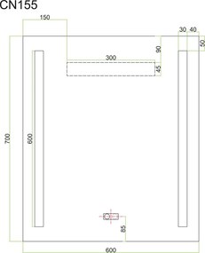 Mereo Mereo, Zrcadlo 60x70 cm s LED osvětlením, CN155