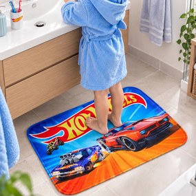 Dětská koupelnová předložka Hot Wheels Závod Začíná 40 × 60 cm