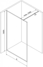 Mexen Kioto-F, sprchová zástěna s rámem 140 x 202 cm, 8 mm čiré sklo, grafitový profil, 800-140-104-66-00