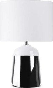 Stolní lampa VENO stříbrná/bílá