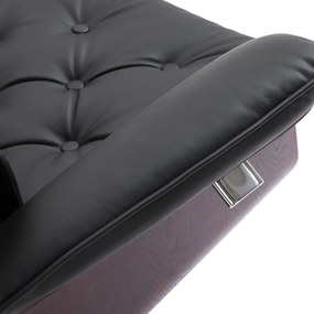 HOMCOM Relaxační křeslo s podnožkou - TV křeslo s čalouněním, 360° otočné, 145° nastavitelné, retro design Chesterfield, PU potah, dřevěné detaily, k…