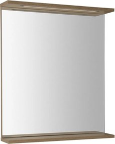 Aqualine Korin Strip zrcadlo s led osvětlením 60 x 70 x 12 cm dub platin hnědá KO990S
