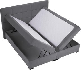 Boxspringová pocketová postel, 200x200, šedá, APRIL