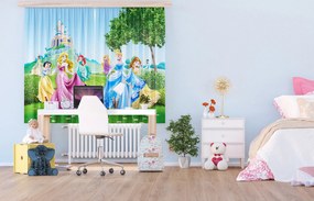 Dětský závěs DISNEY - Princezny na květinové louce - 180x160 cm
