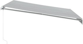 Ručně zatahovací markýza antracitová a bílá 400 x 350 cm 3215792