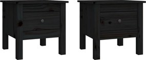 vidaXL Odkládací stolky 2 ks 40 x 40 x 39 cm masivní borovice [813793] Barva: Černá