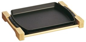 Staub servírovací litinový podnos s podstavcem 33x23 cm, černý, 40509-523