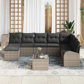 Set pohovek 9 ks Šedá polyratan 3354838