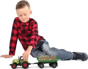 RAPPA Traktor se zvukem a světlem s vlečkou a balíky slámy / od 3 let