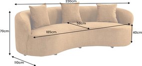 Designová pohovka Pasquale 230 cm hořčičný samet
