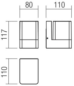 Redo 90489 - LED Venkovní nástěnné svítidlo TOK LED/9,4W/230V IP44 antracit