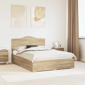 Rám postele s čelo Sonoma dub 140 x 190 cm Kompozitní dřevo 3413605