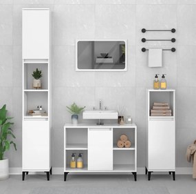 vidaXL 3dílný set koupelnového nábytku kompozitní dřevo [3185624] Barva: bílá s vysokým leskem