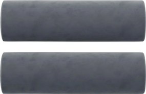 2místná pohovka s polštáři tmavě šedá 140 cm samet 3200882