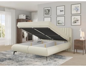 Čalouněná postel s matracemi a úložným prostorem ALEXA 180x200 cm béžová