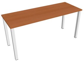 Stůl pracovní rovný 160 cm hl. 60 cm - Hobis Uni UE 1600 Dekor stolové desky: třešeň, Barva nohou: bílá